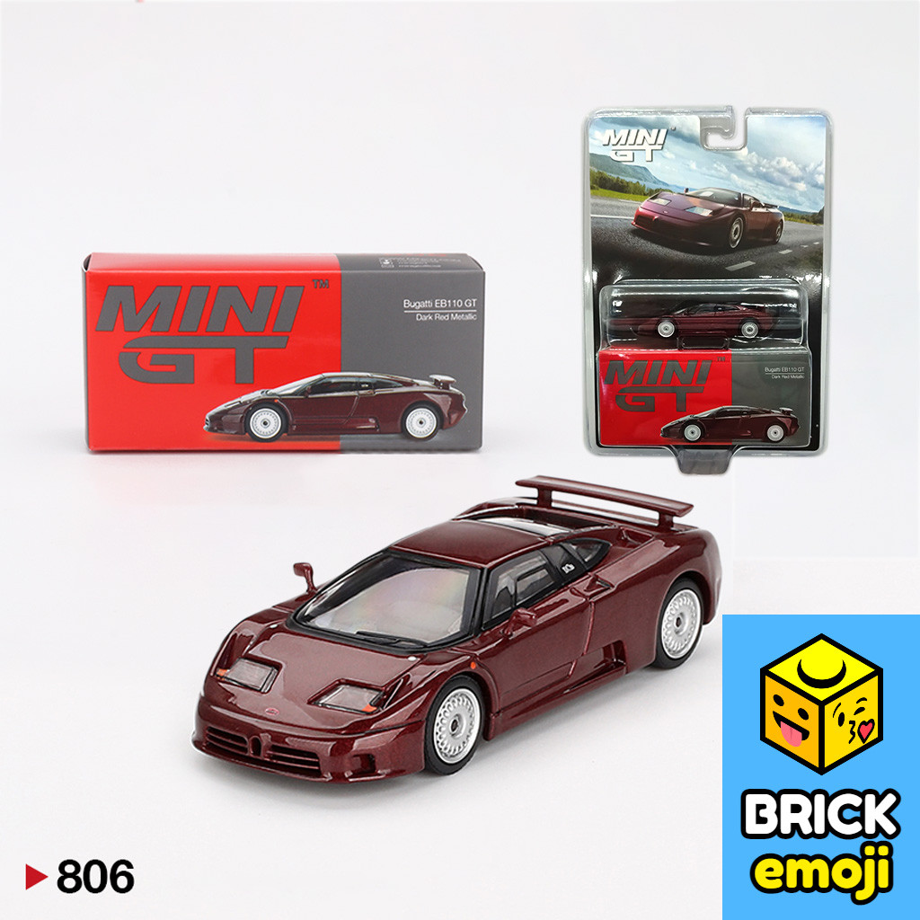 Mini GT 806 Bugatti EB110 GT Dark Red Metallic 1/64 (Box/Blister ...