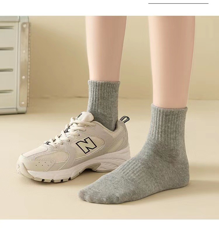 Solid Colour Socks Black White Soft Breathable Sports Ankle Men's Women ...