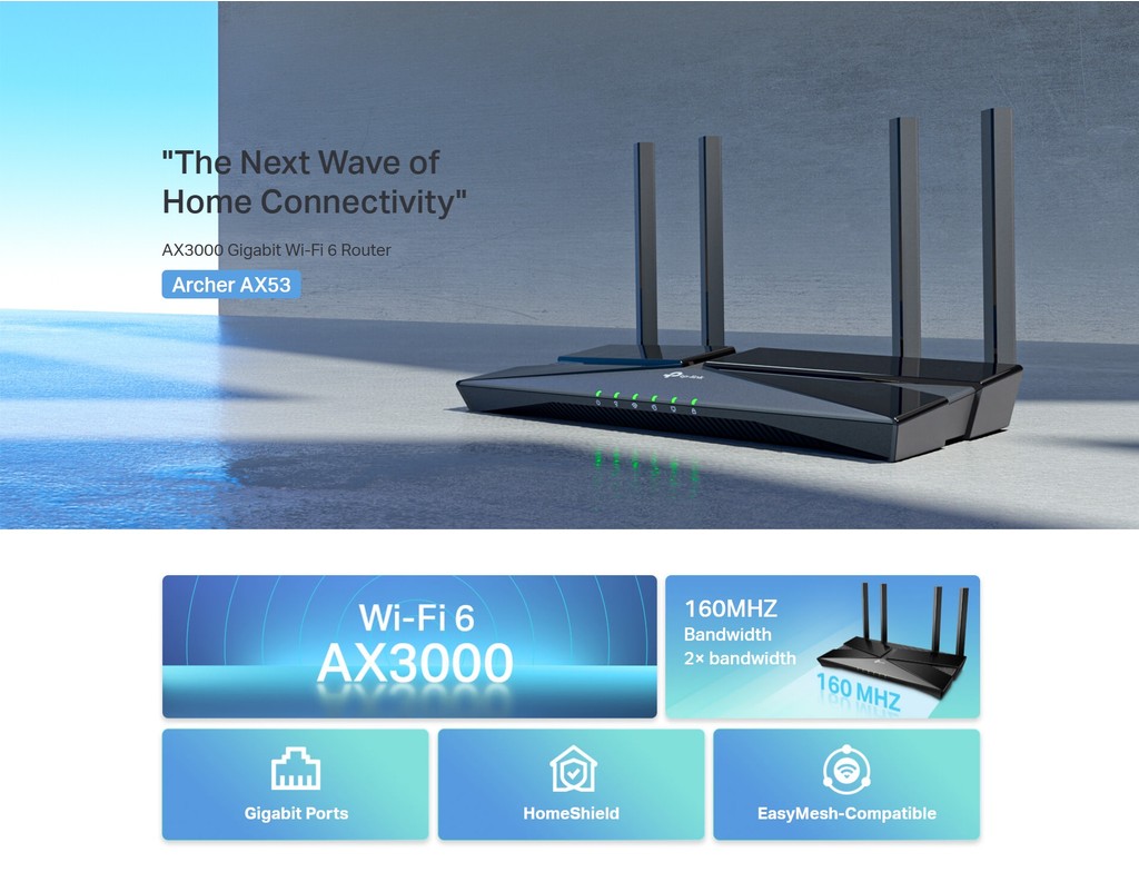 TP-Link Archer AX53 AX55 PRO AX3000 Dual Band WiFi 6 Gigabit Wireless ...