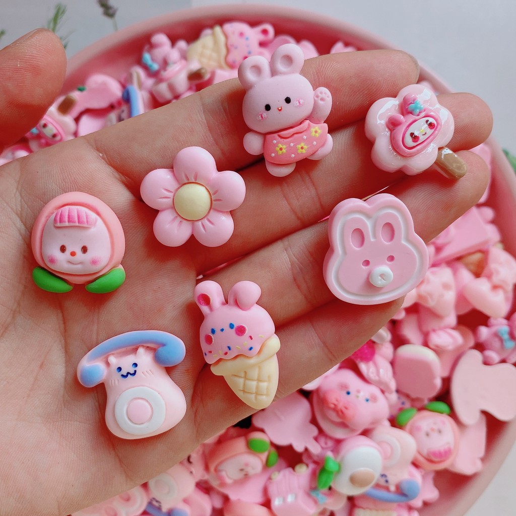 30Pcs/set Cute Set with Bulk Mixed Resin Flat Back Charm DIY Phone Case ...