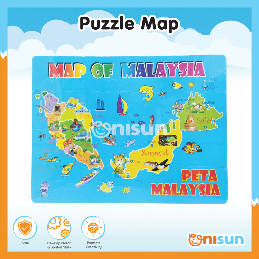 Malaysia Map Puzzle Mat for Kids | Educational and Fun | Shopee Malaysia