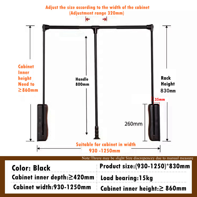 Wardrobe Pull Down Hanger Adjustable Cabinet Hanger Rod For Closet ...