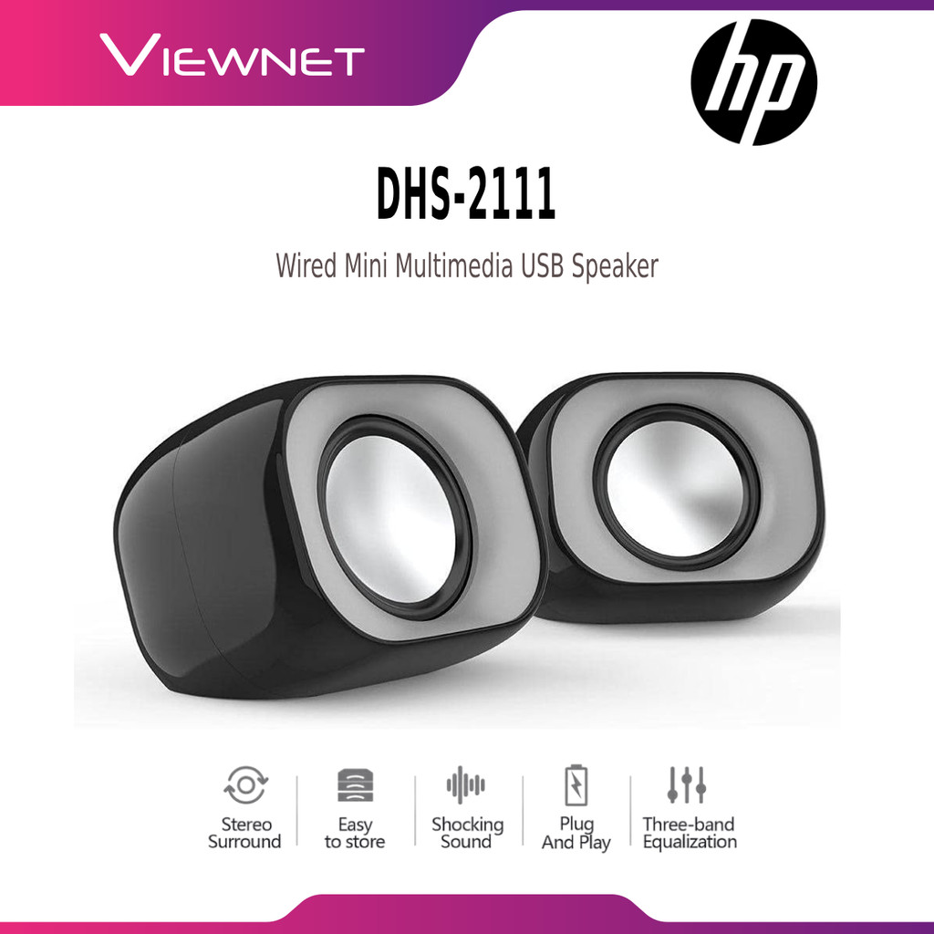 HP DHS-2111 / DHS-2111S WIRED MINI MULTIMEDIA USB SPEAKER WITH 3.5MM ...