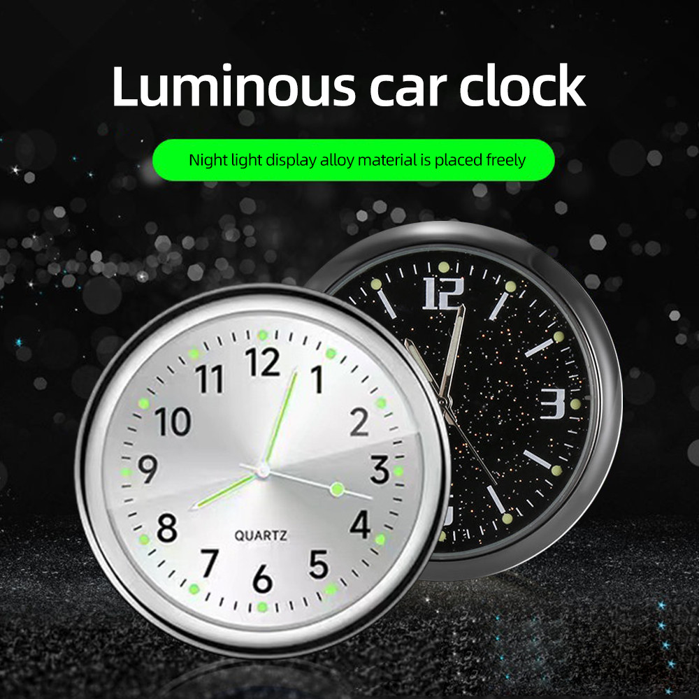 Mini Car Clock Luminous 5 Colors Auto Stick-On Digital Watch Mechanics ...