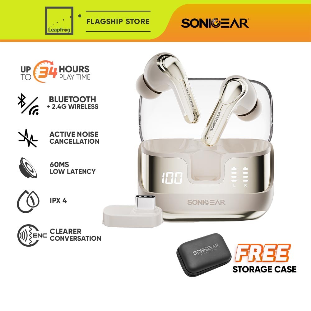 SonicGear Earpump XP2 Dual Model TWS Earbuds Active Noise Cancellation With ENC | Shopee Malaysia