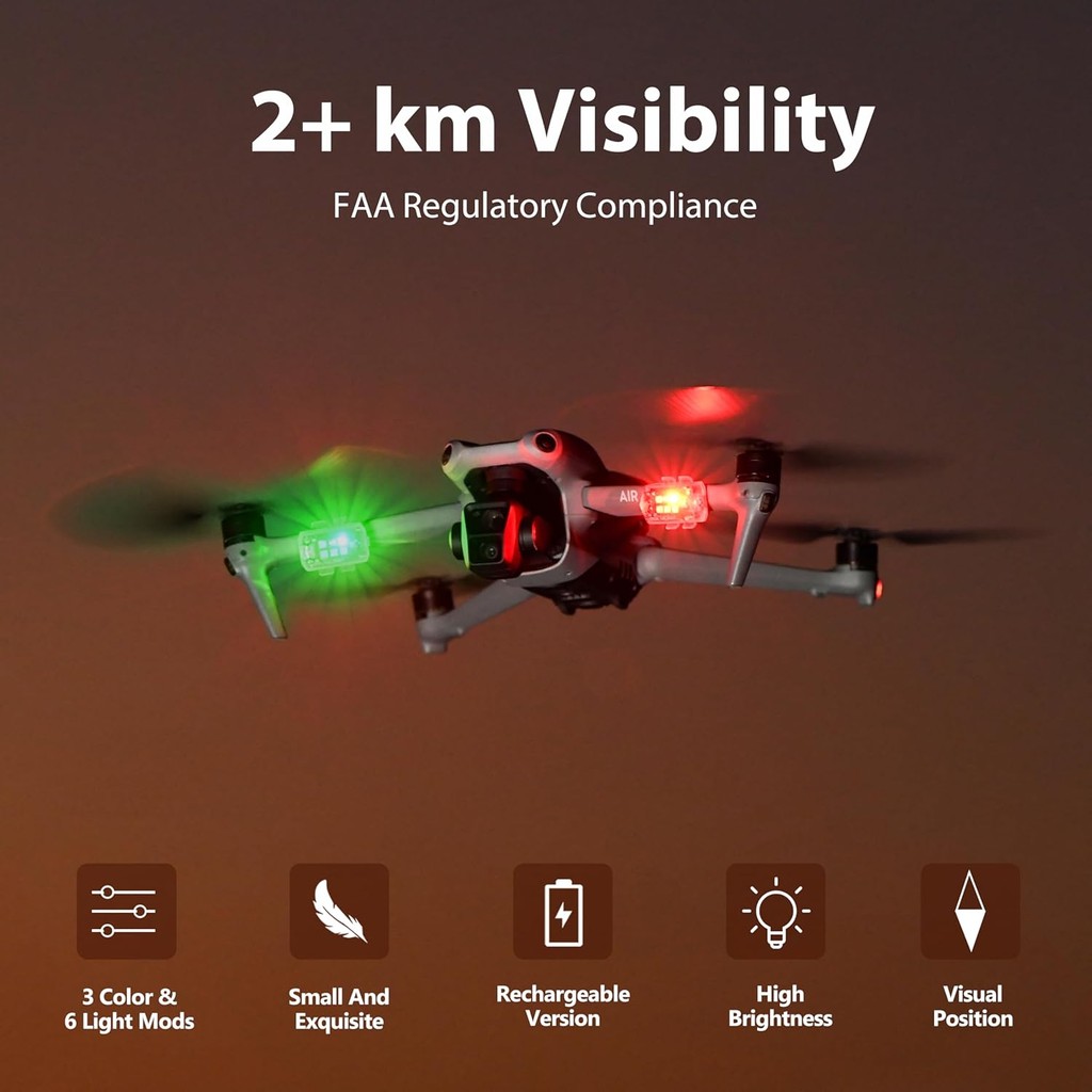 Drone Strobe Light, 3 Colors 6 Strobe Modes Anti-Collision Lights FOR DJI Mini 4 Pro/Air 3S/Mini ...