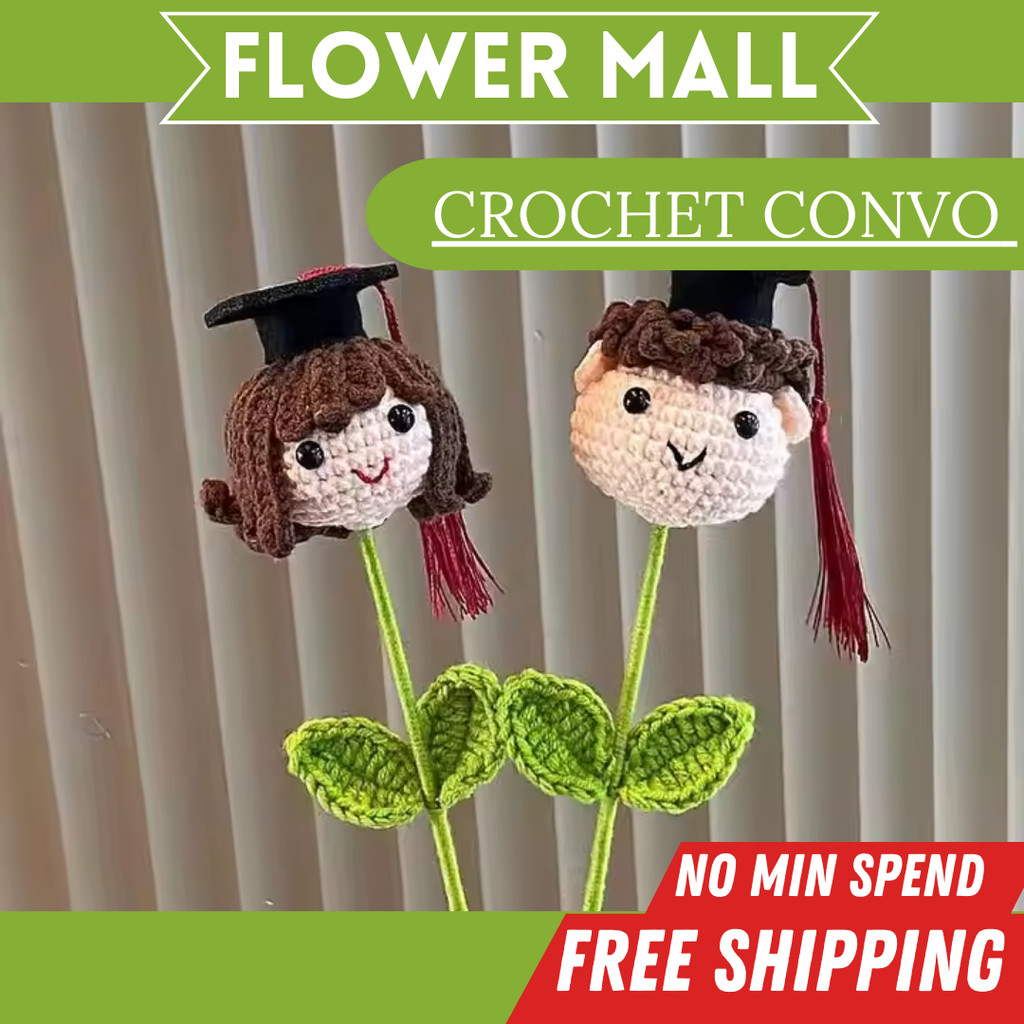 (1PC) CROCHET SULAM CONVO Flower Bunga Sulam Wool Hand Knitted Finished ...