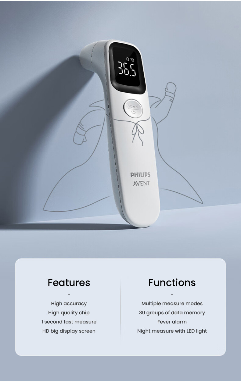 Philips Avent AET-R832 Infrared Digital Fever Thermometer Non-contact ...