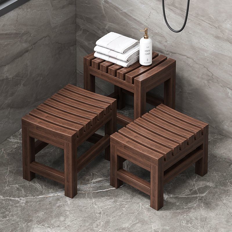 【Ready stock】Bathroom Bath Stool Waterproof Non-slip Solid Wood Stool ...
