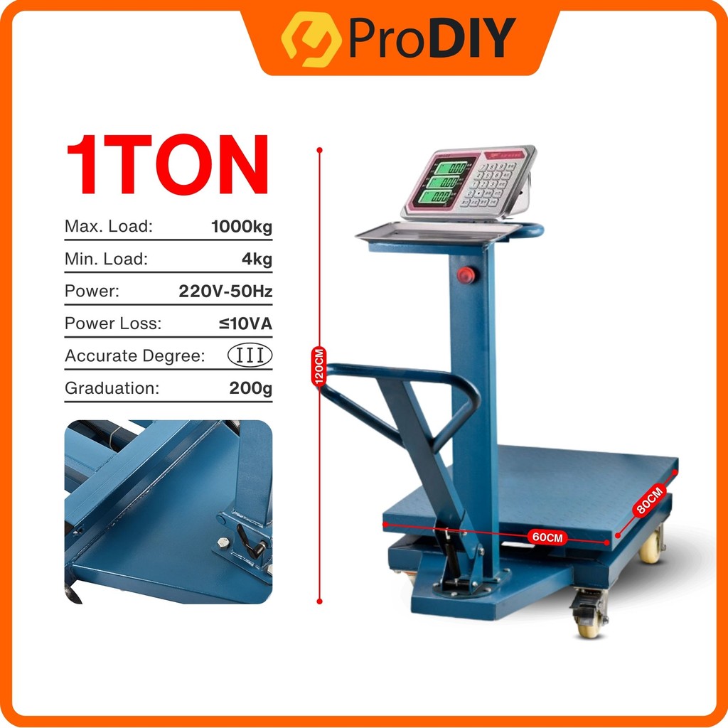 Digital Platform Scale 500KG / 600KG / 1 TON with Wheel Weighing Scale ...