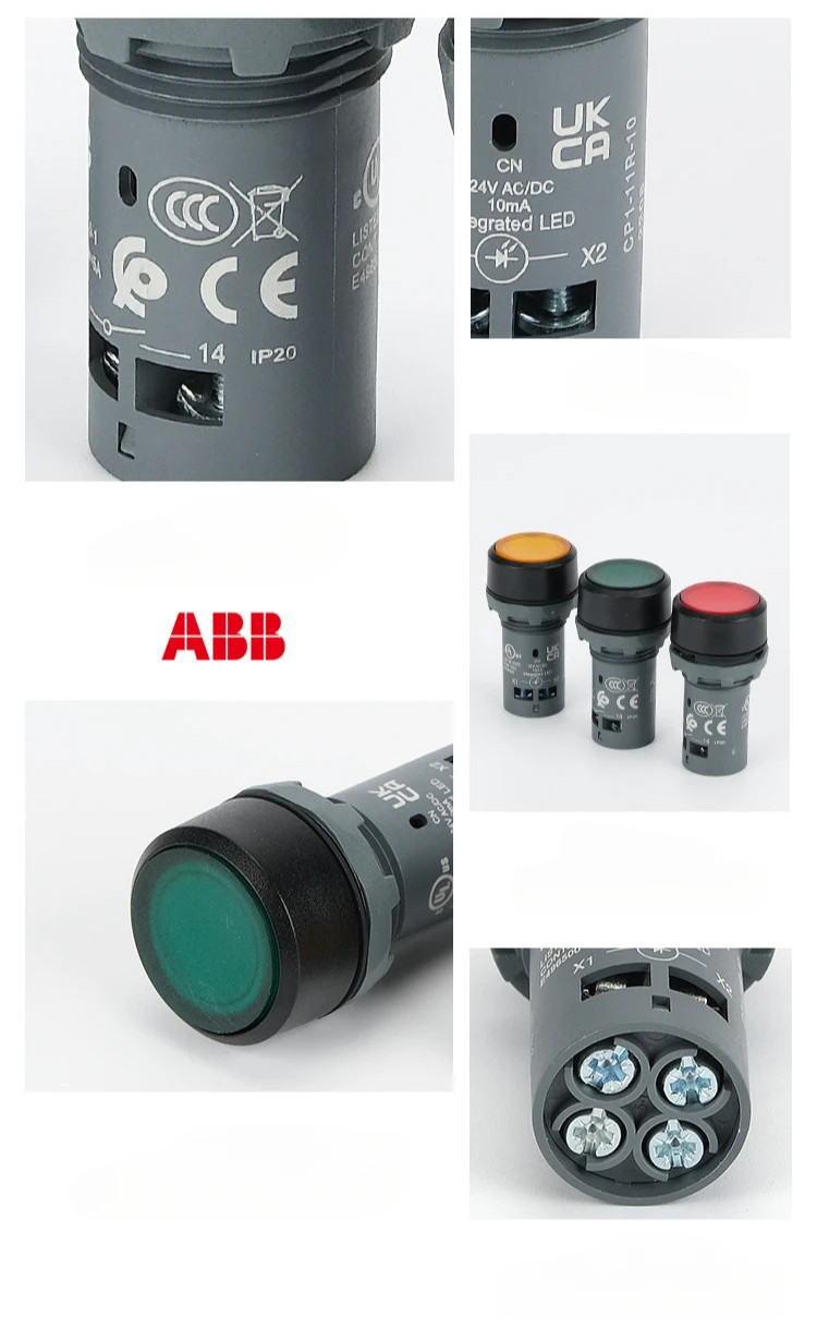 Original ABB CP1 Series Pushbutton Switch with Light CP1-12G-10 CP1-12R-10 CP1-12R-01 CP1-12Y-10 ...