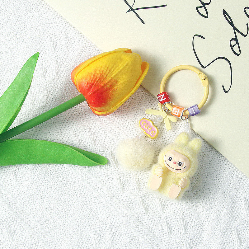Have A Seat Labubu Small Keychain Charm Plush Mini Labubu Pendant for ...