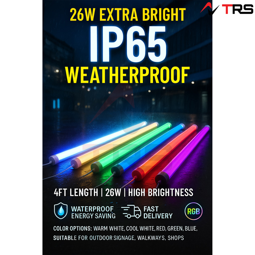 🔥LED Colour Light Tube 4feet T8 26W Weatherproof Multi Color Red Yellow ...