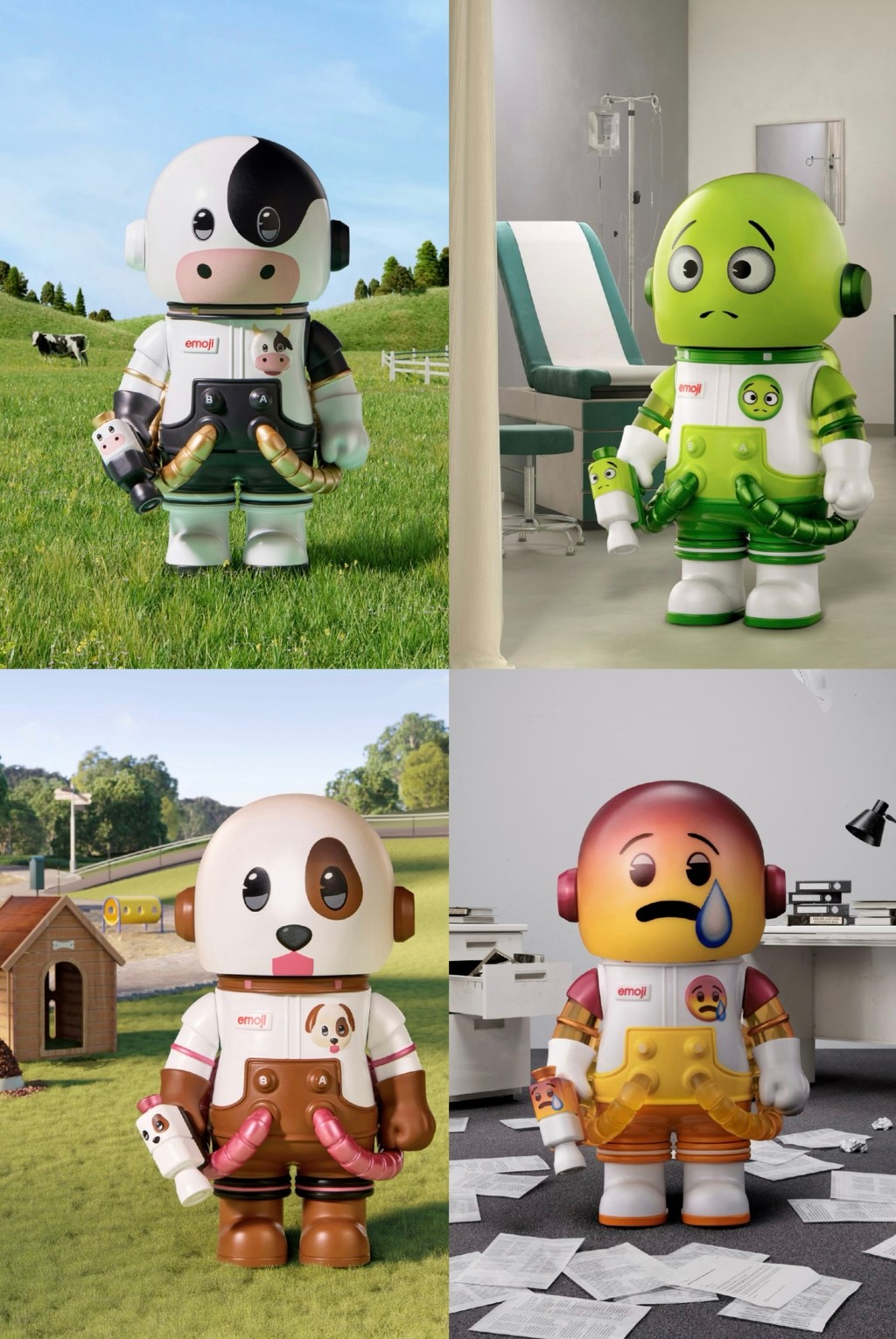 Genuine POPMART MEGA SPACE MOLLY 100% x emoji series Blind Box pop mart ...