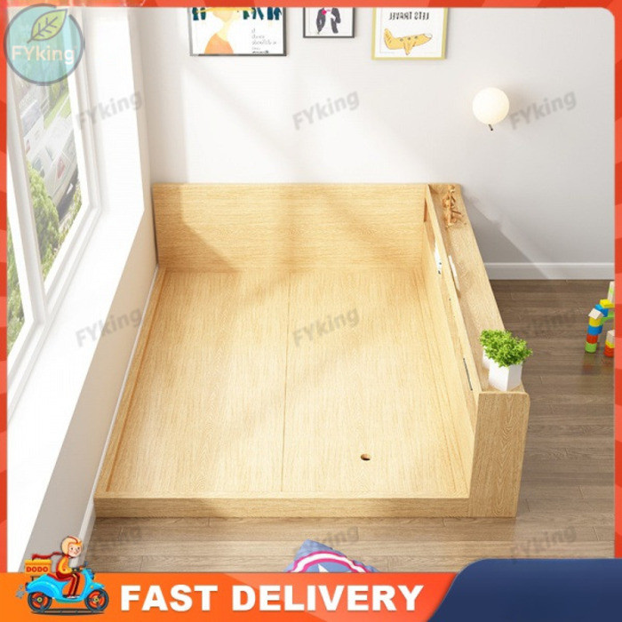 【Free Shipping】 FYking Bed Frame Tatami Bed Strong Wood Japanese ...