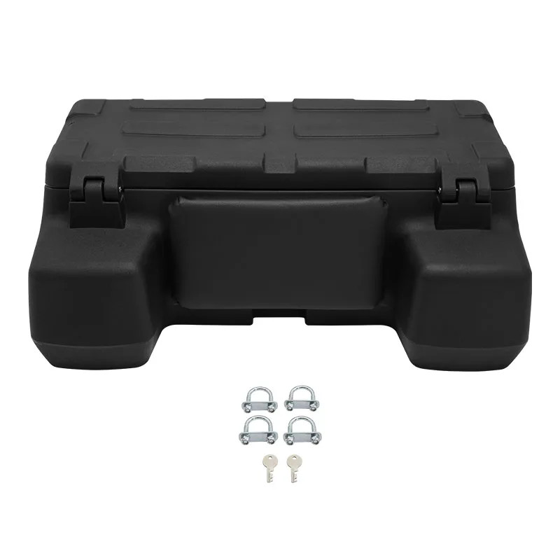96L ATV Rear Passenger Backrest Cargo Storage Helmet Trunk Box Luggage ...
