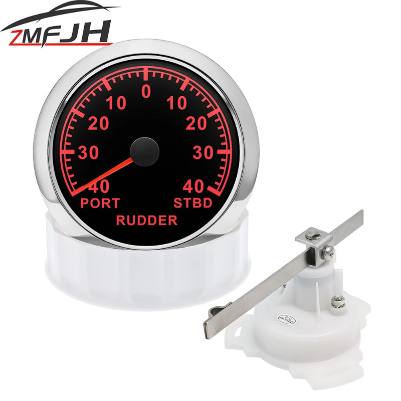 85mm Rudder Angle Indicator Gauge With Red Backlight Rudder Angle Gauge ...