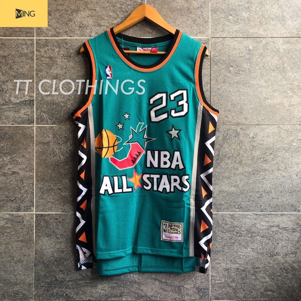 MING Michael Jordan #23 Chicago Bulls Retro All Star Turqoise NBA ...