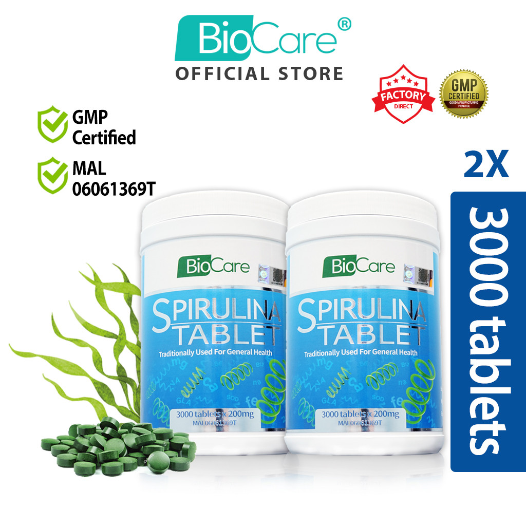 Biocare Spirulina Tablet (2 x 3000's x 200mg) | Shopee Malaysia