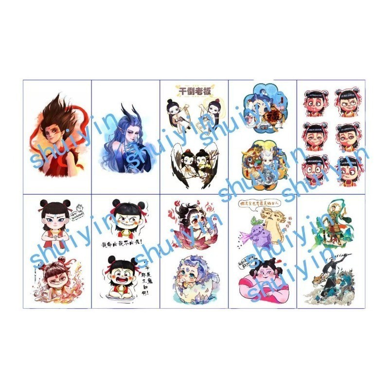 Nezha AObin Tattoo Stickers New Original Nezha Tattoo Stickers AObin ...