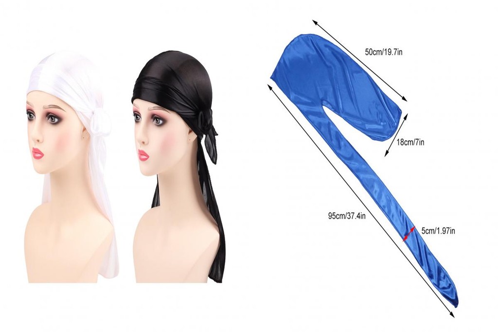 LK Breathable Durag for Men Stylish Headgear for Men 2 Pcs Silky Durag ...