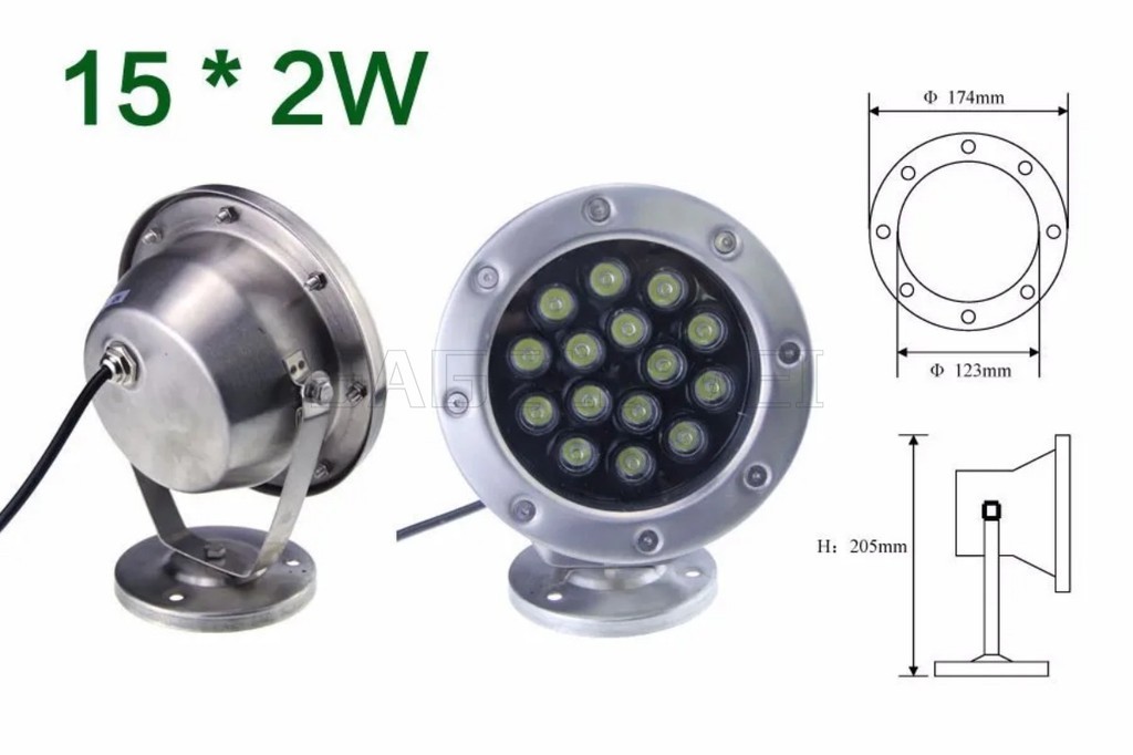 LED AC/DC12/24V Underwater Aquarium Pool Fish Tank RGB Spot Light Outdoor Lamp 6W/12W/18W/24W ...