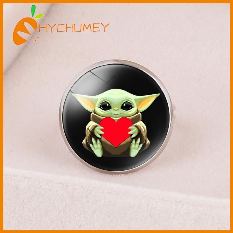 Metal Plated Baby Yoda Ring Adjustable Open Style Simple Size | Shopee ...