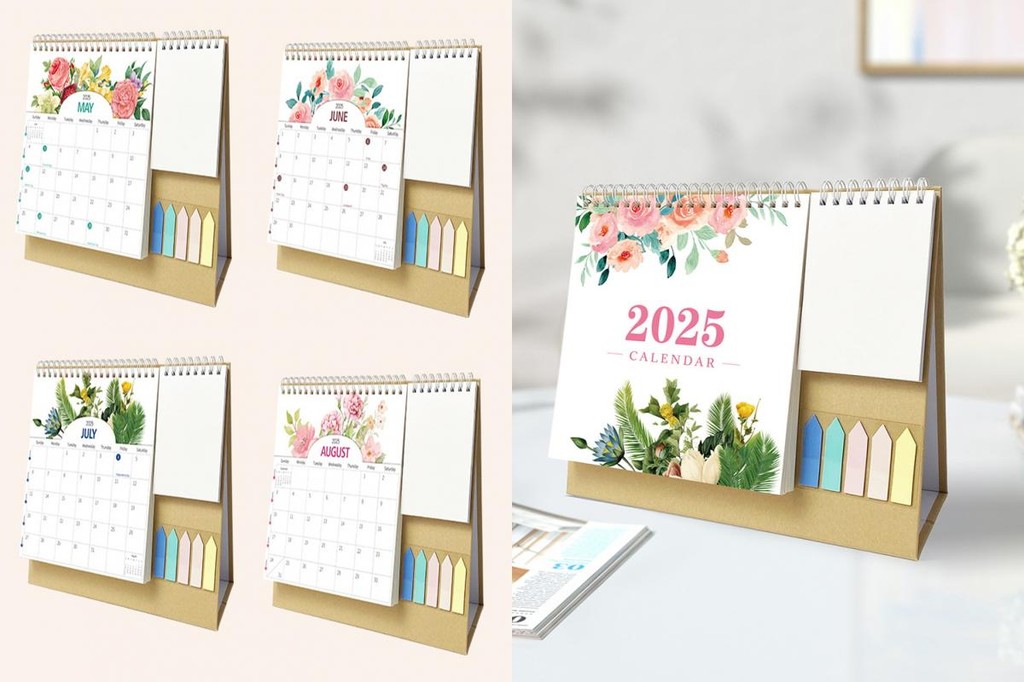 ankaina Stylish Desk Calendar 2025 Spiral Desk Planner 2025 Desk ...
