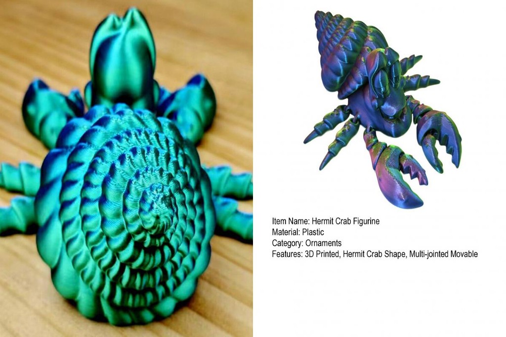 Gox Movable Joints Hermit Crab Small Hermit Crab Figurine Articulated ...