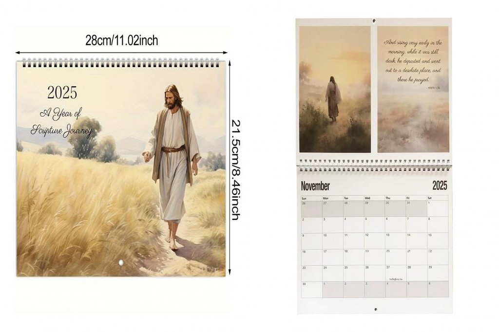 ZTUR_ Inspirational Jesus Calendar Large Grid Design Calendar for Daily ...