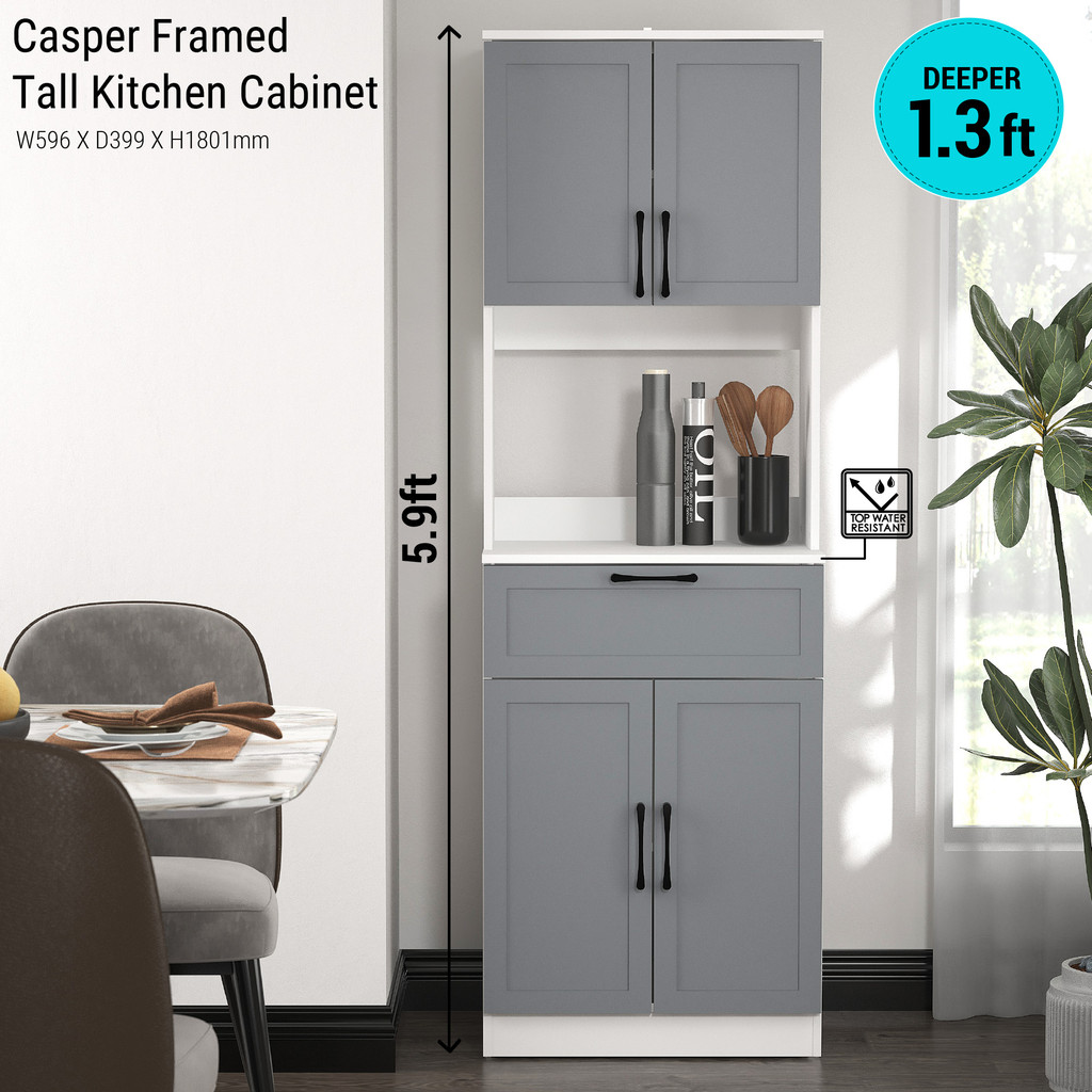 Synergy House Casper Framed Tall Kitchen Cabinet 1.3ft Deeper kabinet ...