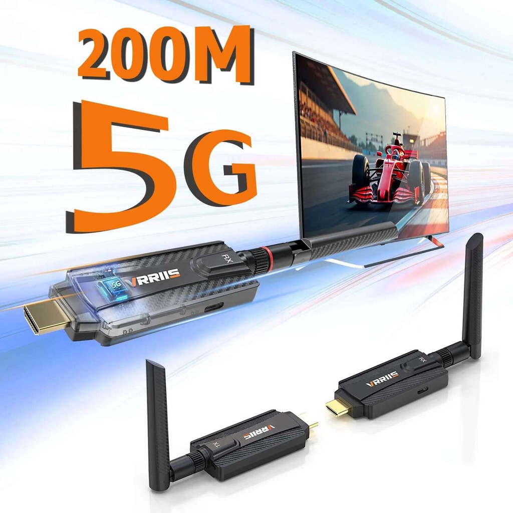 200m Wireless HDMI Transmitter and Receiver TV Stick Dongle Extender ...