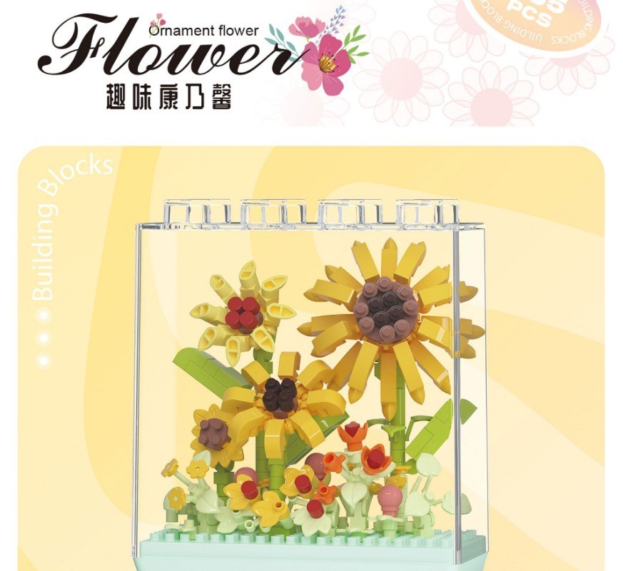 Assembled Flower Building Blocks Flower Box Series Eternal Flower 7323 ...
