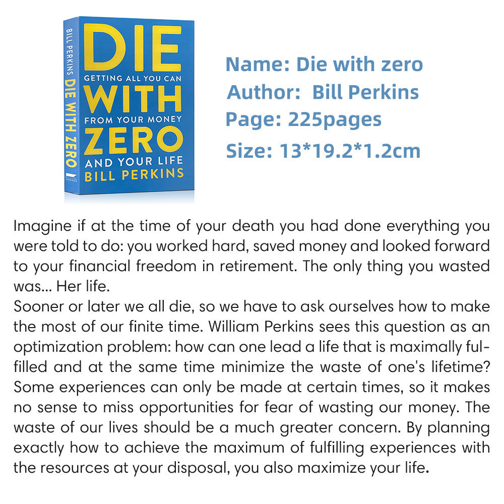 Die with Zero By Bill Perkins A Common-Sense Guide To Living Rich English Book Paperback ...