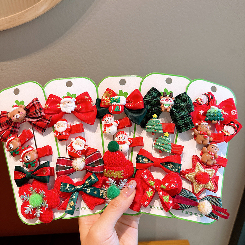 Christmas Hair Clip Hairpins Santa Snowman Dress Up Hair Clips ...