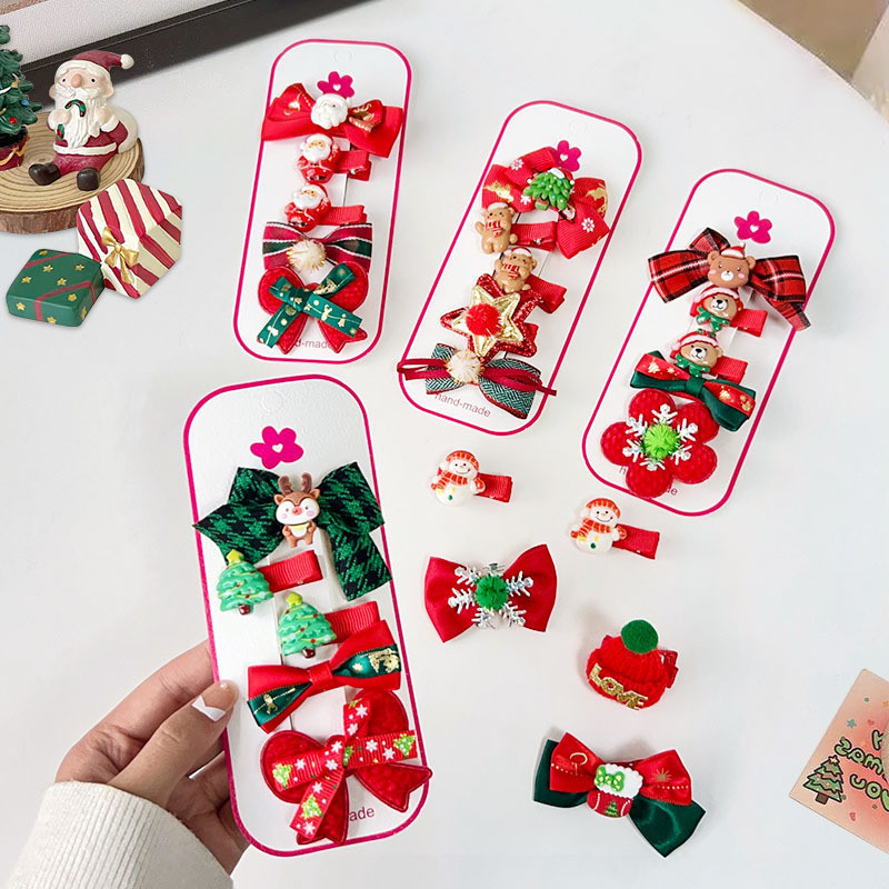 Christmas Hair Clip Hairpins Santa Snowman Dress Up Hair Clips ...