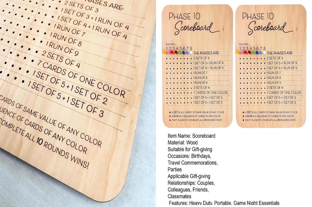 KDCL- Compact Score Tracker Family Party Game Scoreboard Wooden ...