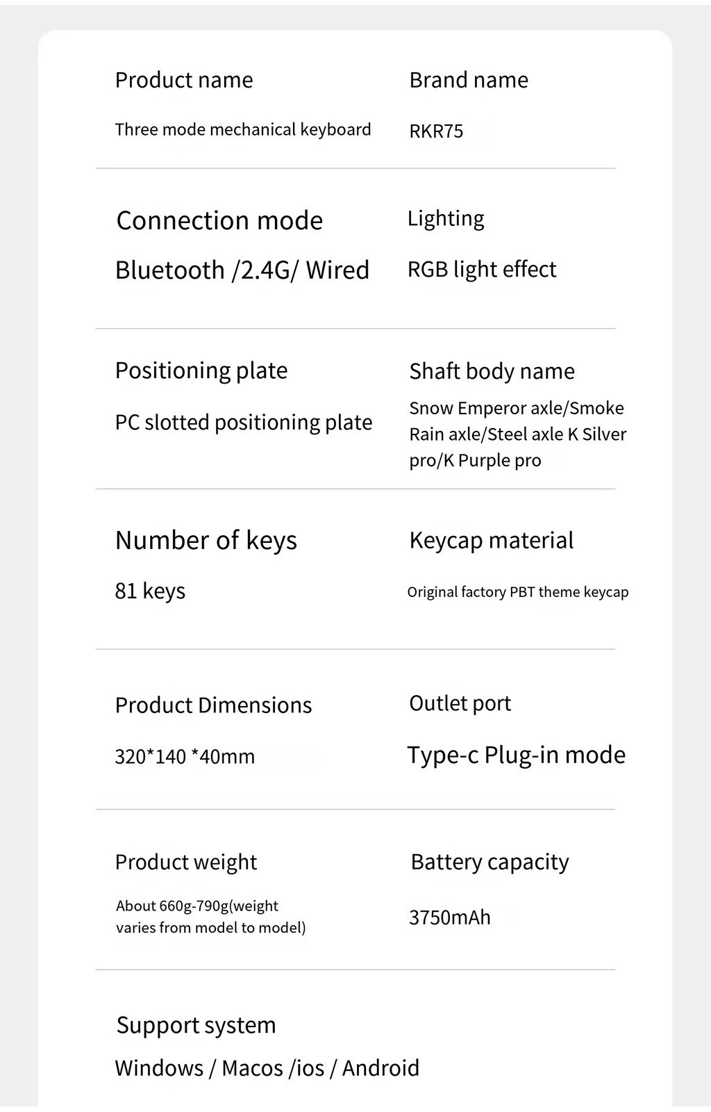 RK R75 Pro Wireless Mechanical Keyboard QMK 75% Custom 3 Mode RGB with ...