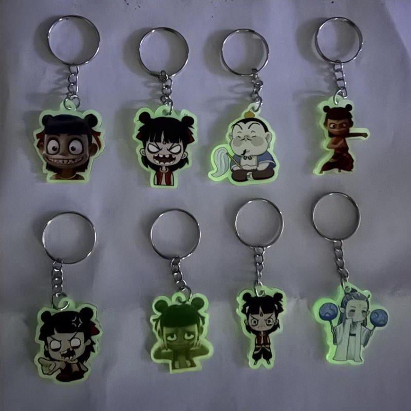 Nezha 2 Acrylic Night Light Keychain Cute Backpack Pendant Cartoon Gift ...