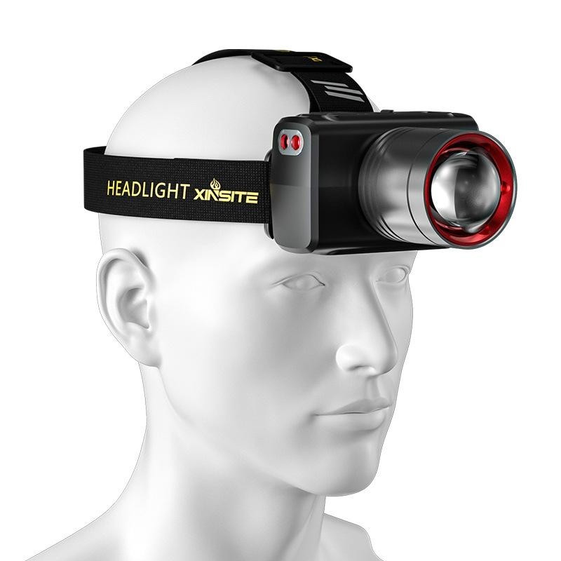 IPX4 Induction Headlight White Laser Zoomable Super Bright Headlamp for ...