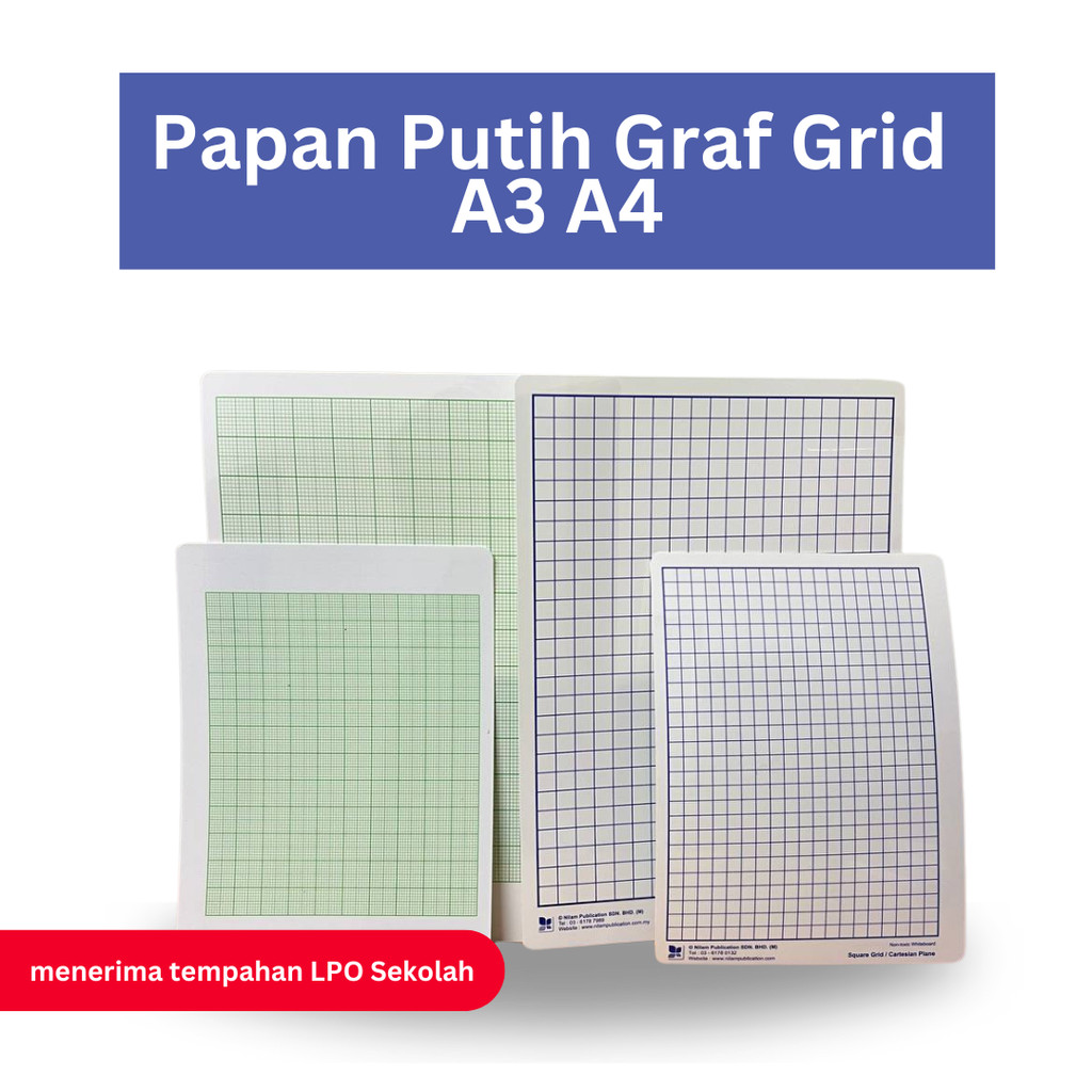(ABM Nilam) Papan Putih Graf Grid A3 A4 | A3 A4 Graph Grid Board ...
