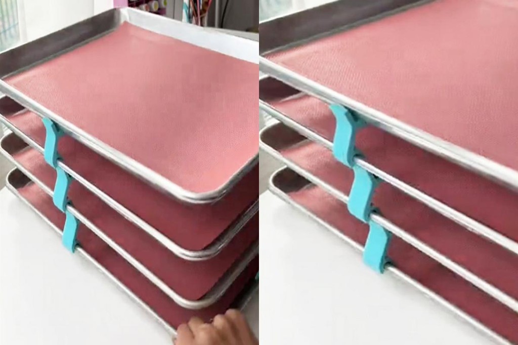 smiles| Cutting Board Holder Baking Sheet Stacking Clips Space-saving ...