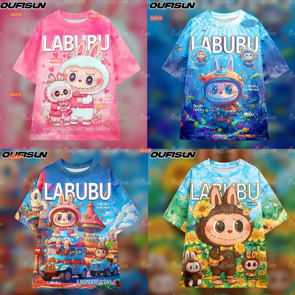 LABUBU T-shirt Women's T-shirt Labubu shirt is printed with Bubble Mart ...