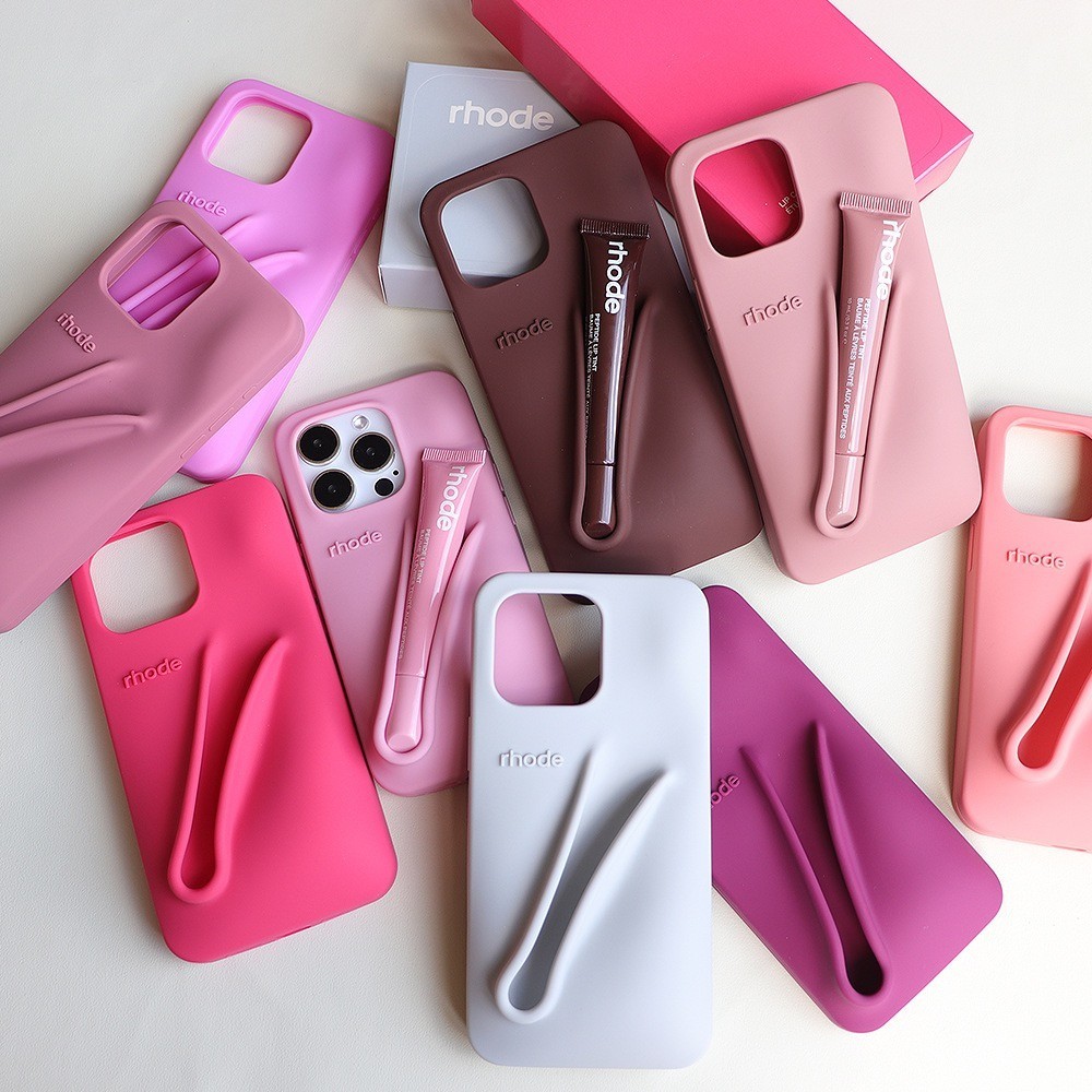 (With Logo) rhode Lipstick Soft Silicone Phone Case For iPhone 13 14 15 ...