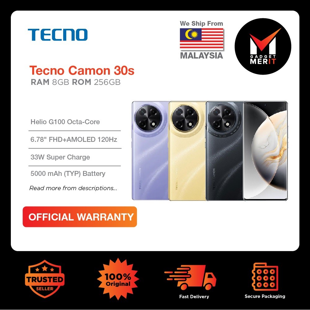 Tecno Camon 30S Smartphone | 6.78" AMOLED Display | 50MP Triple OIS ...