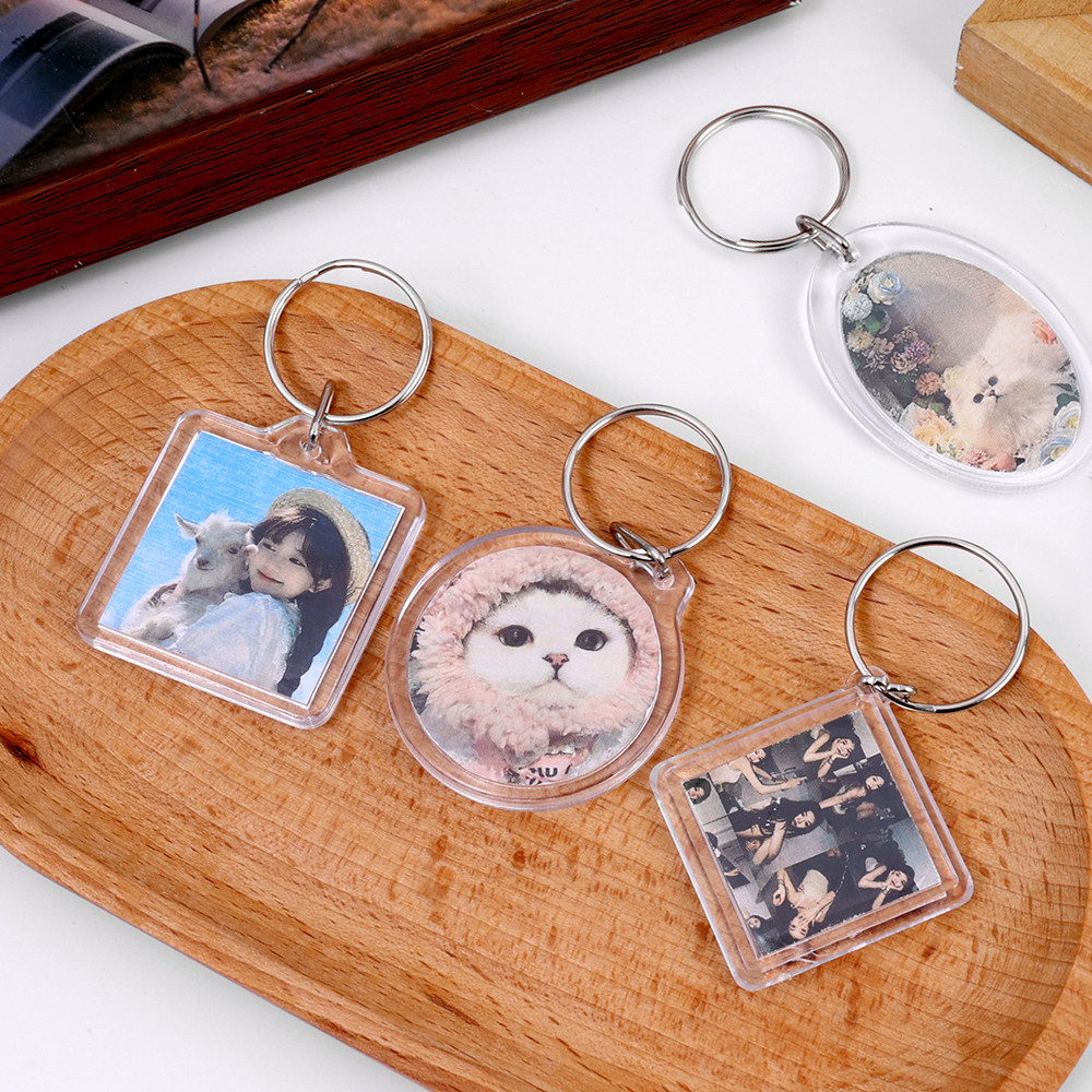 5/10Pcs Blank Transparent Acrylic Picture Frame Keychain - DIY Multiple ...