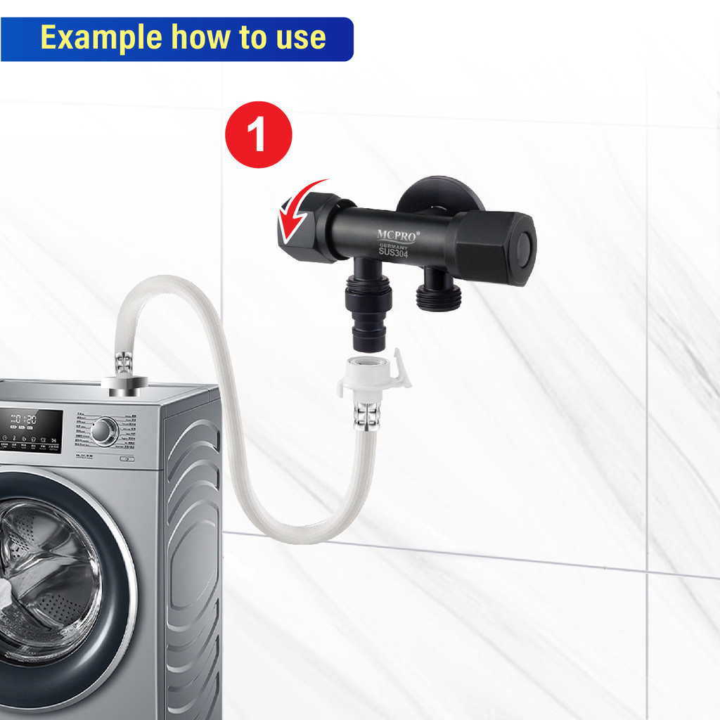 MCPRO SUS304 Stainless Steel BLACK HEXAGON Two Way Angle Valve With ...