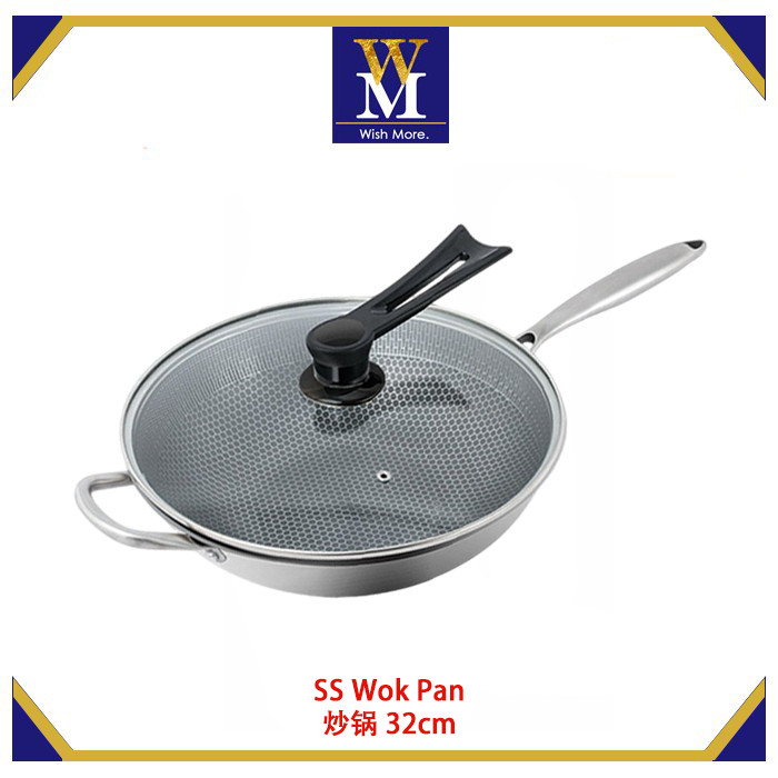 Ready Stock🔥Household 316 Stainless Steel Non Stick Wok Frying Grill ...