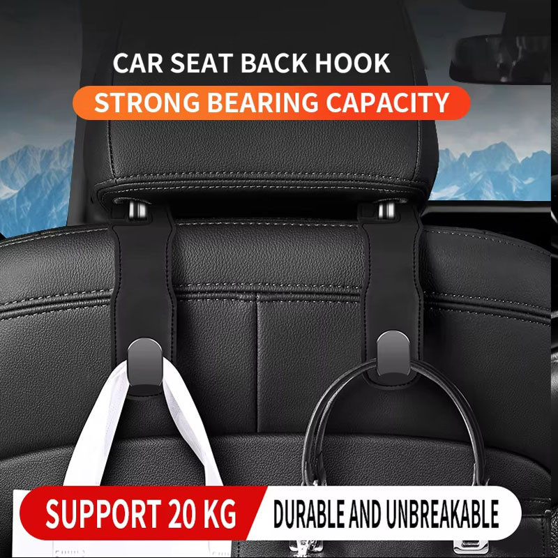 Car Seat Headrest Hook Universal Hidden Car Hook Leather Metal Hanging ...