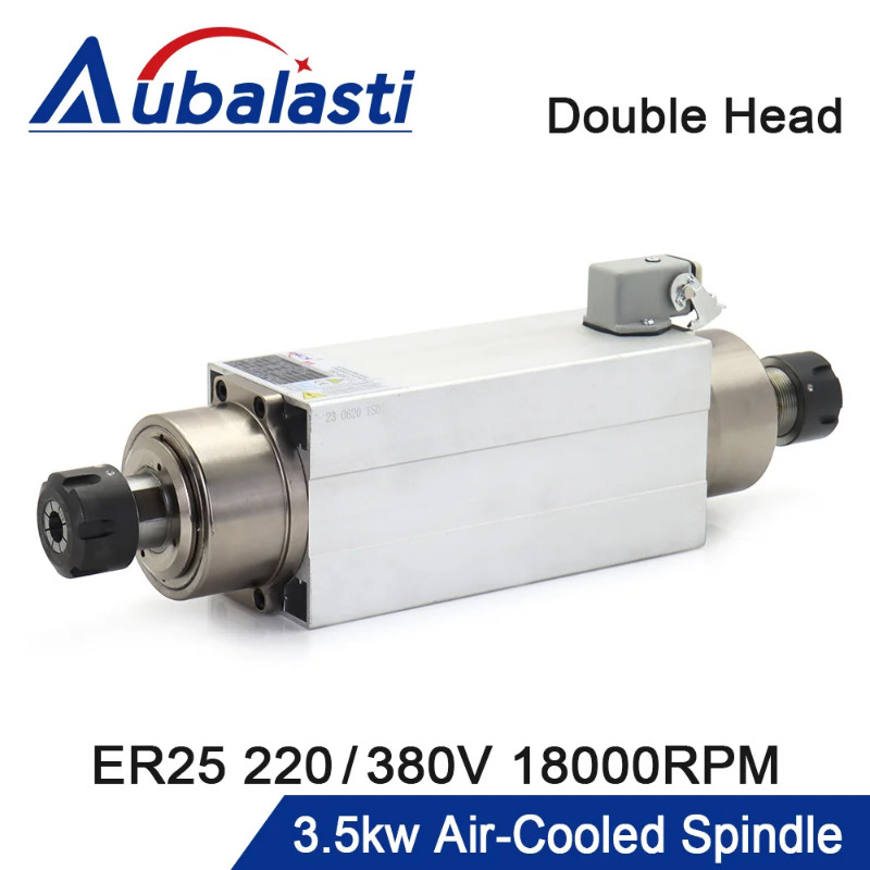 CNC Double Head Air Cooled Spindle Motor Metal Milling 3.5kw ER25 220V ...